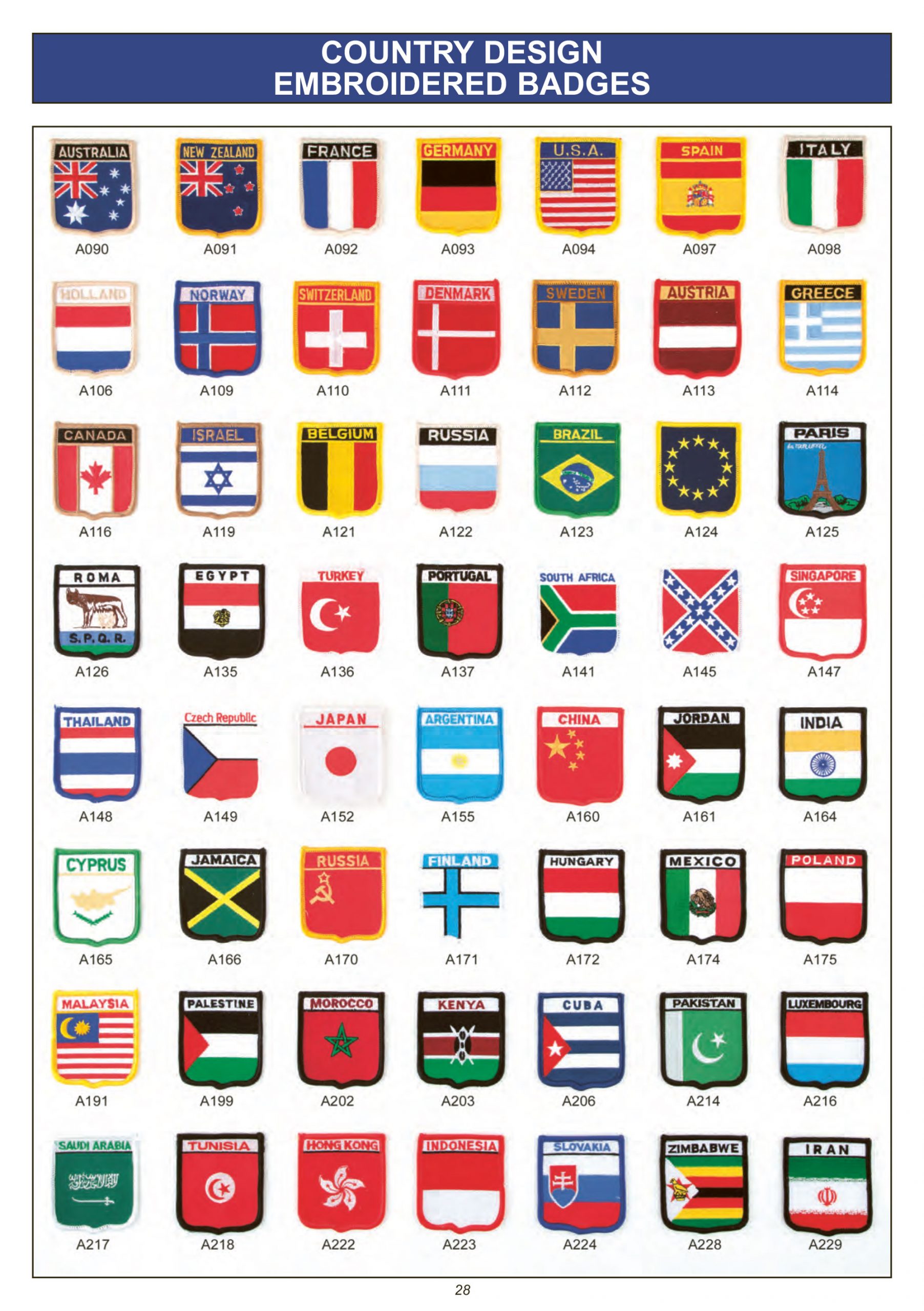 Embroidered Badges & Key Fobs - Tradition Giftware Limited