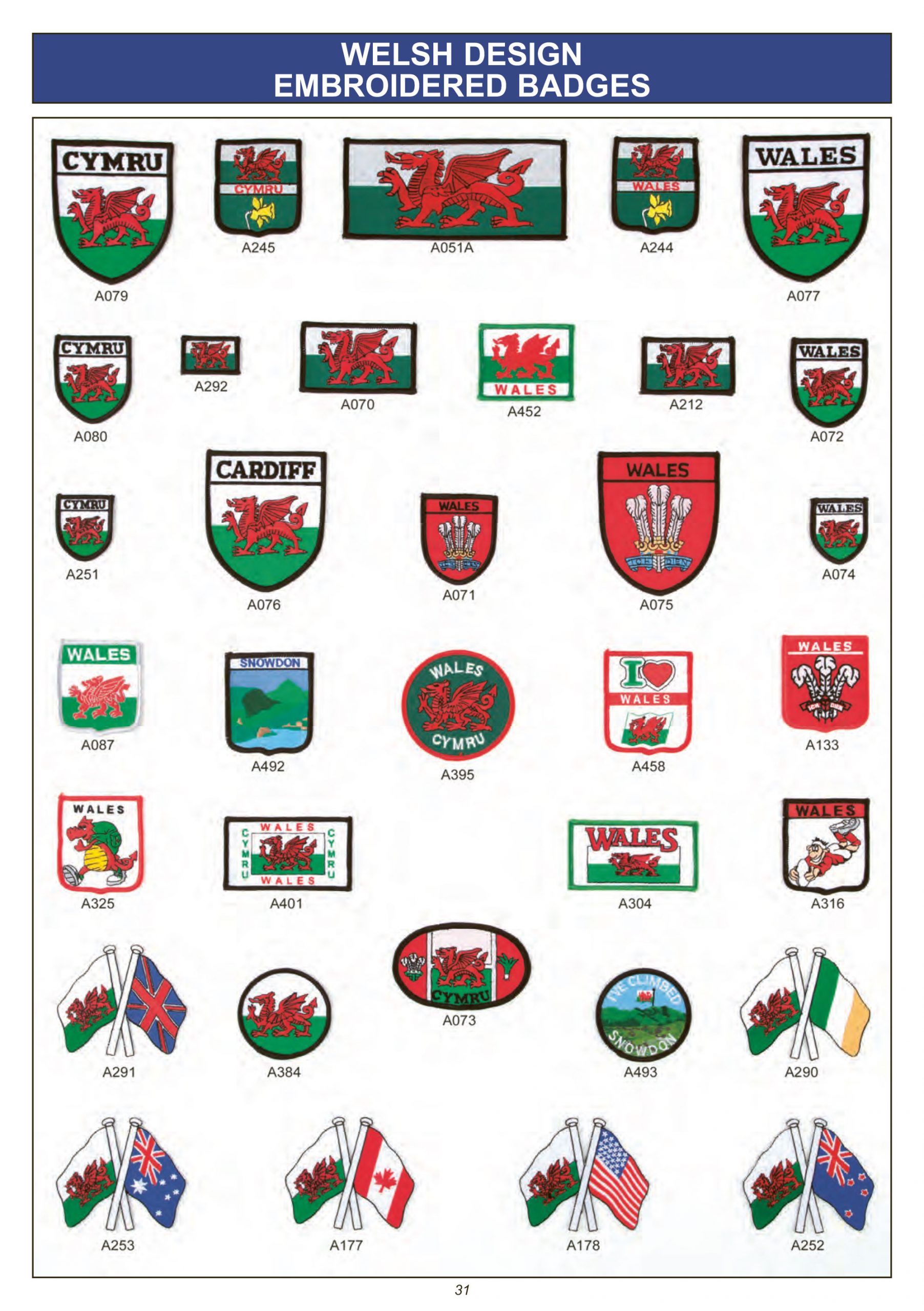 Embroidered Badges & Key Fobs - Tradition Giftware Limited